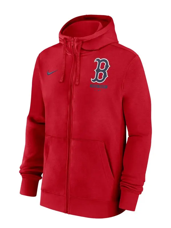 Nike Boston Sox Mlb Full-zip Hoodie - Red