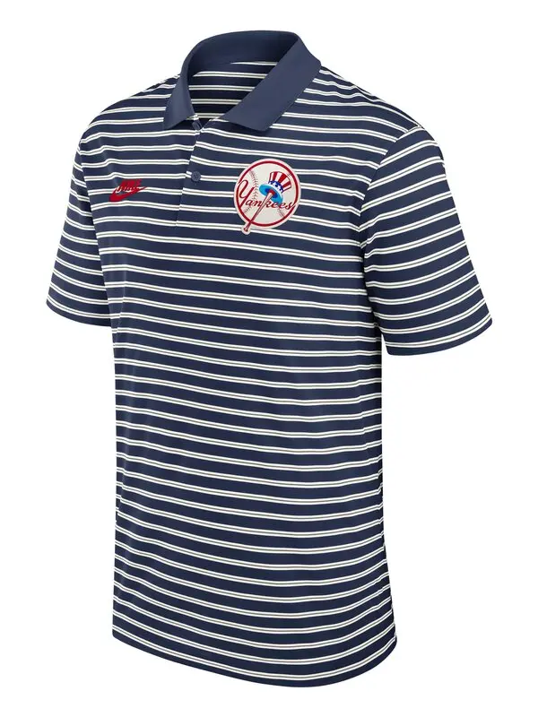 Nike New York Yankees Cooperstown Striped Victory Dri-fit Mlb Polo - Blue