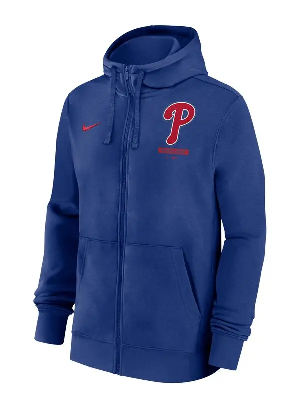 Nike Philadelphia Phillies Mlb Lockup Full-zip Hoodie - Blue