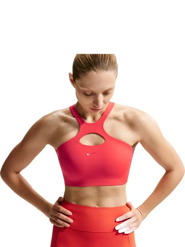 Nike Universa Medium-support Padded Sports Bra - Red