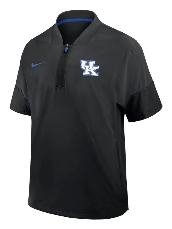 Nike Kentucky Wildcats Coach 1/2-zip Short Sleeve Jacket - Black