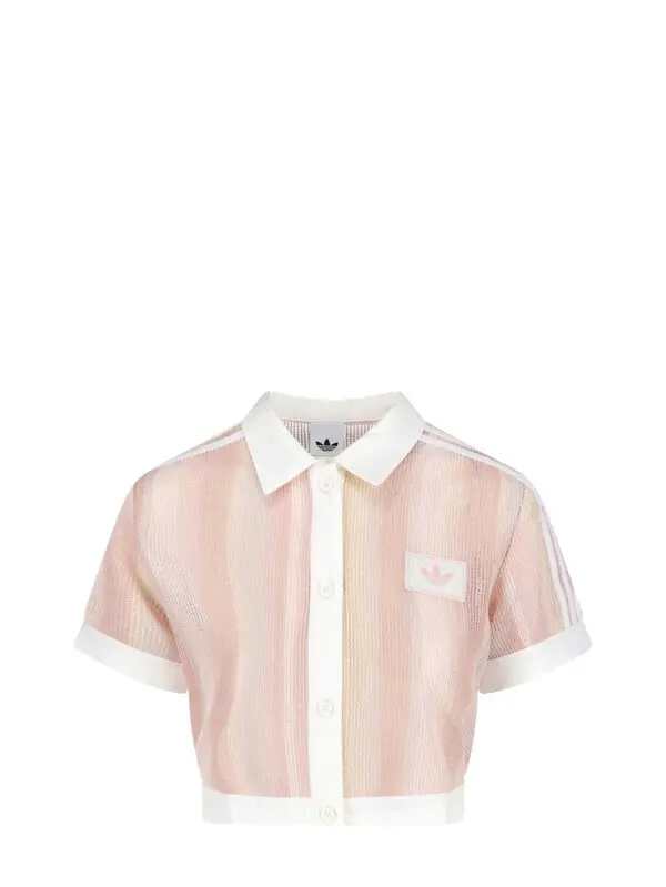 Adidas Summer Glow" Crop Polo Shirt - Pink