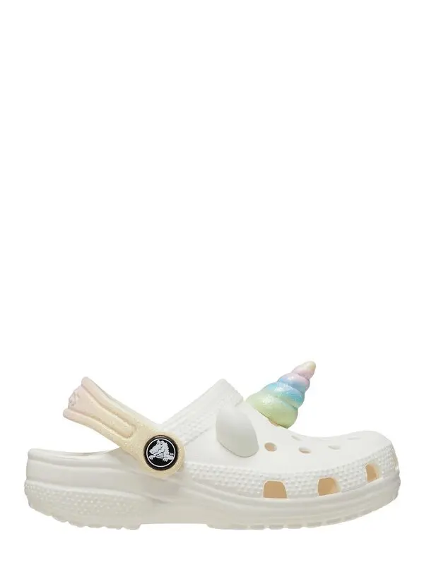 CROCS Classic Clog With Unicorn Embellishment - Chalk