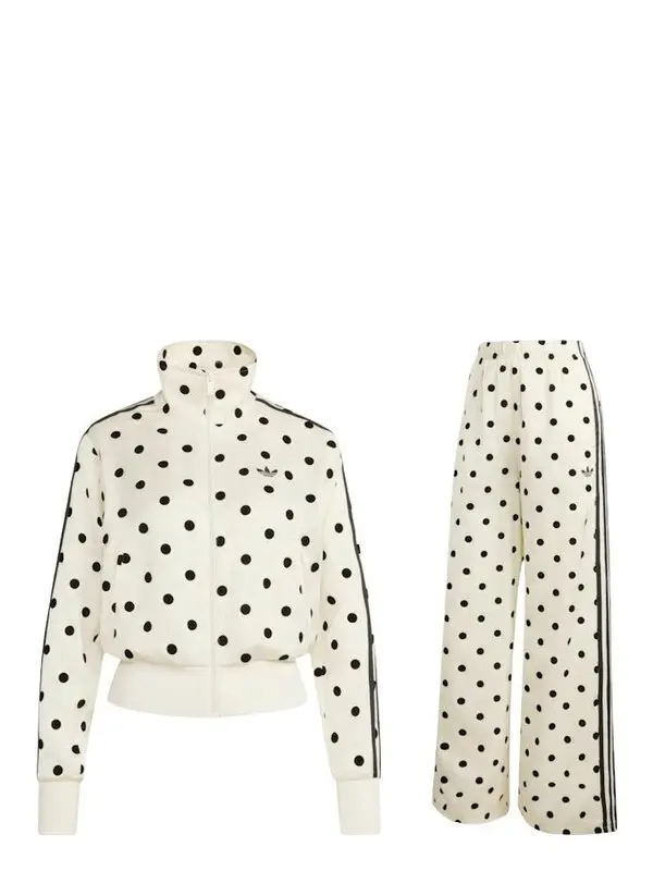 Adidas Satin Polka Dot Tracksuit - Off White