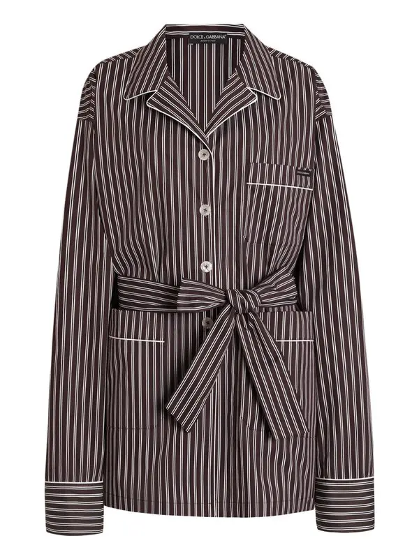 Dolce & Gabbana Striped Poplin Vanity Shirt - Multicolor