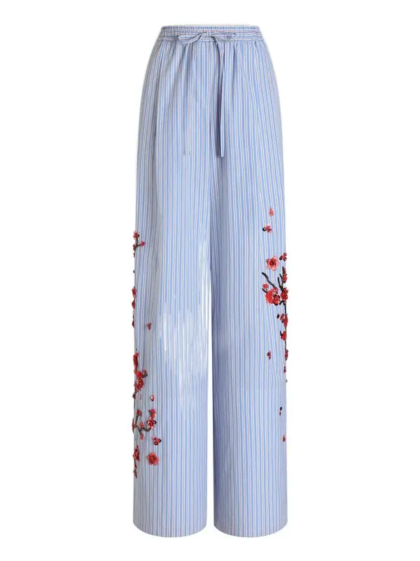 Dolce & Gabbana Embroidered Poplin Trousers - Multicolor
