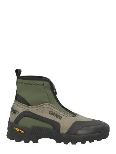 GANNI Ankle Boots With Zipper And Lug Sole - Green