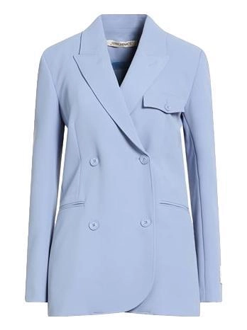 HINNOMINATE Double-breasted Blazer In Polyester And Elastane - Light Blue