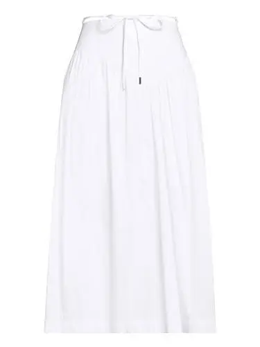 Pinko Midi Skirt In Cotton Blend With Gathered Detail - White