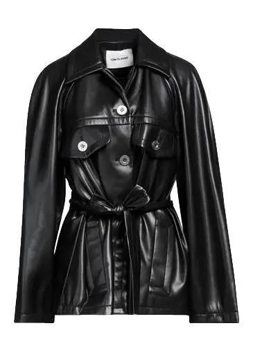 LOW CLASSIC Belted Polyurethane Jacket - Black