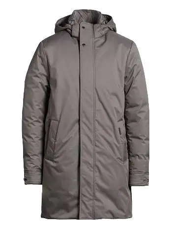 MOORER Puffer Down Coat With Detachable Hood - Grey