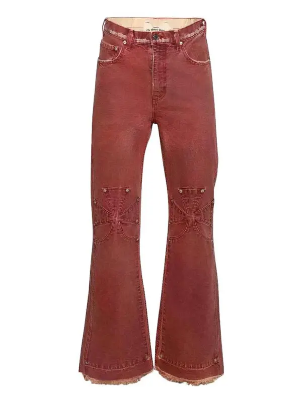 SEKRIT Chopper Studded Carpenter Jeans - Red