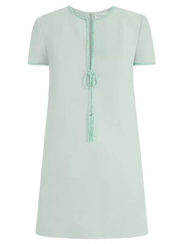 Oscar De La Renta Beaded Bow-detail Shift Dress - Green