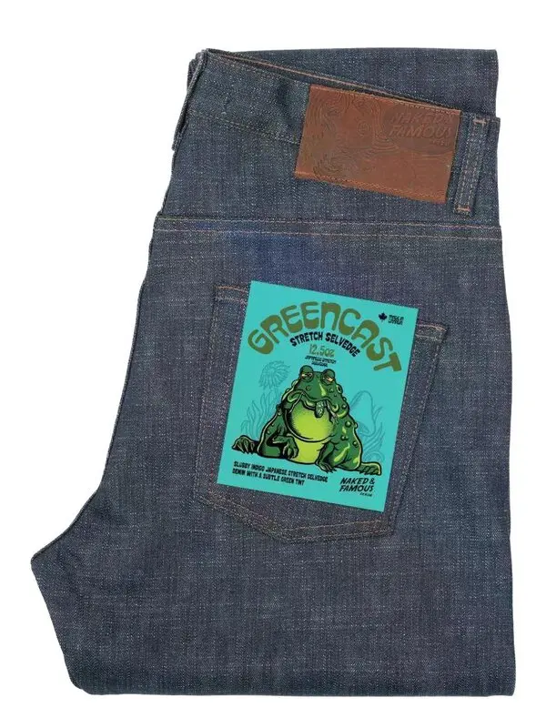 Naked & Famous Denim Easy Guy Greencast Selvedge Jeans - Blue
