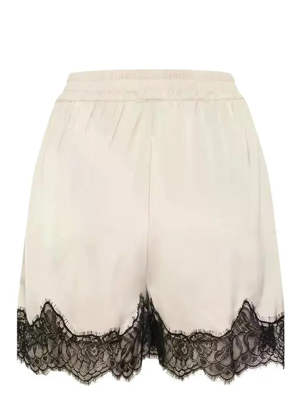 GESTUZ Lace-trimmed Satin Shorts - Neutrals