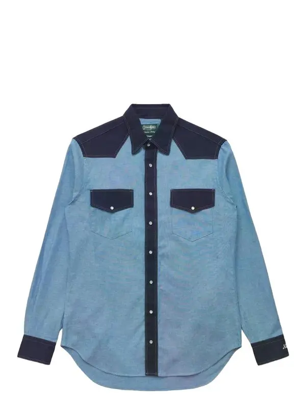 NICHOLAS DALEY Western Panelled Shirt - Blue