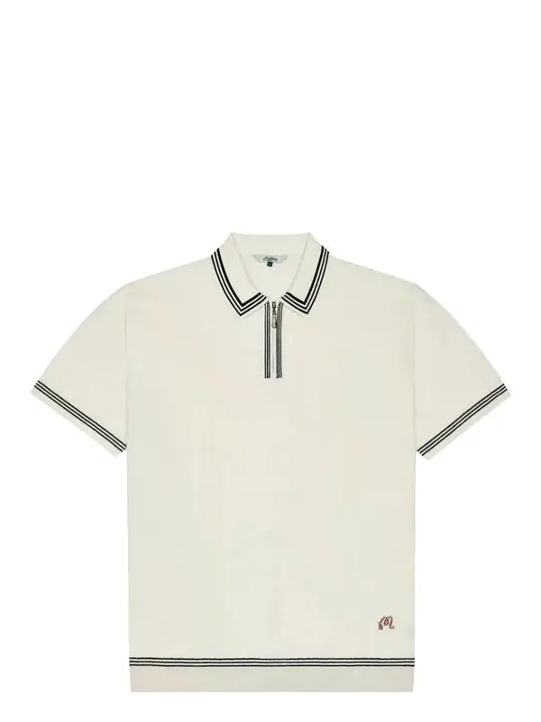 MALBON Navarro Cable-knit Polo Shirt - Neutrals