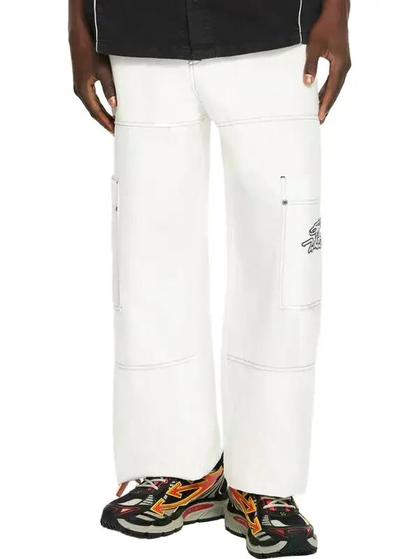 Off-White Script Cotton Cargo Pants - White