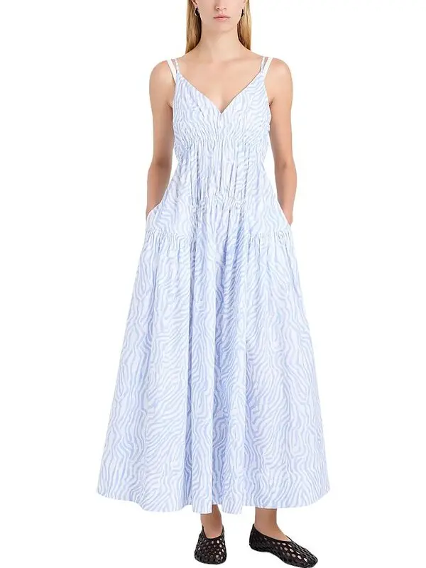 Proenza Schouler White Label Michelyn Poplin Maxi Dress - Cloude/white