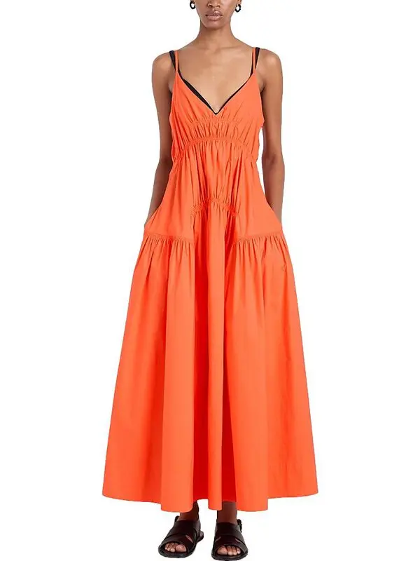 Proenza Schouler White Label Michelyn Poplin Dress - Orange