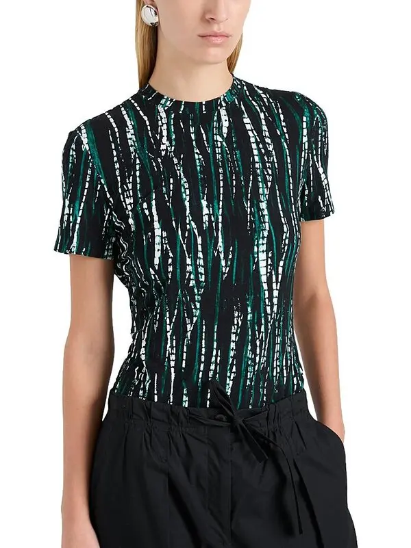 Proenza Schouler White Label Carmella Printed Tee - Black Multi