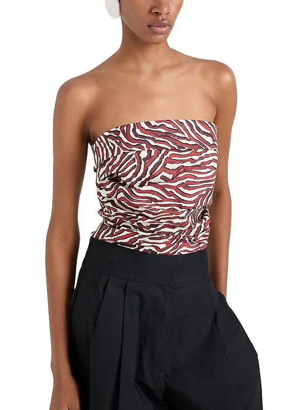 Proenza Schouler White Label Strapless Printed Top - Rust/cream