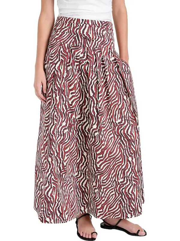 Proenza Schouler White Label Nessa Poplin Maxi Skirt - Rust/cream