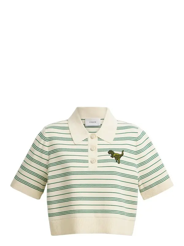 COACH Rexy 10th Birthday Cropped Polo - White