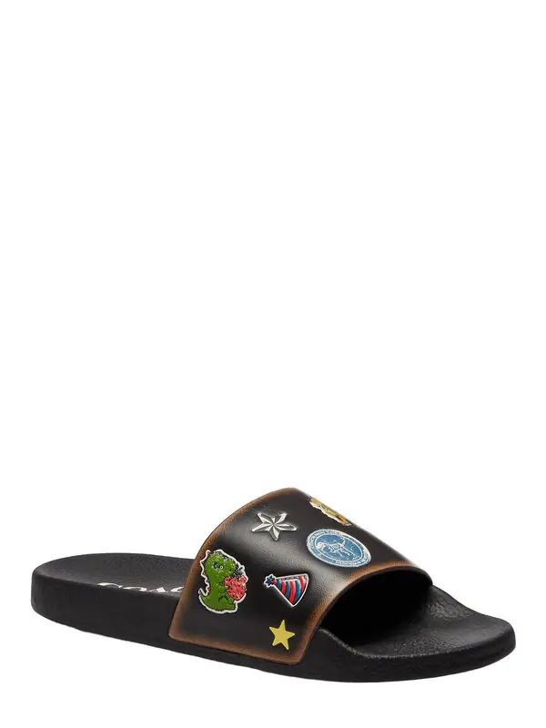 COACH Rexy 10th Birthday Udele Slide - Black