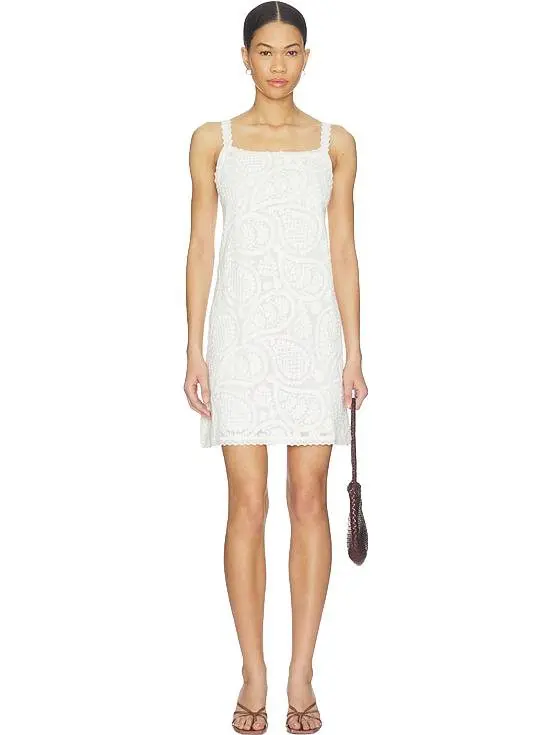 CLEOBELLA Asahi Crochet Mini Dress - White