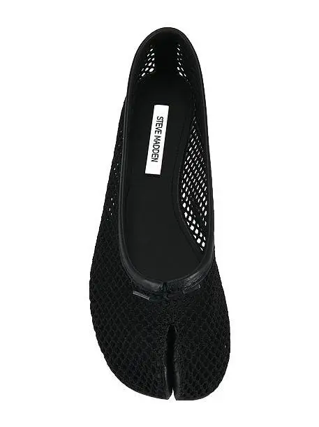 Steve Madden Calico Mesh Split Toe Flats - Black