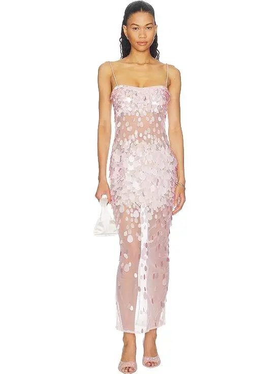 Retrofete Mischa Sequin Embellished Midi Dress - Pink
