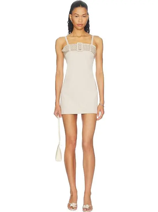 My Beachy Side Alba Strap Mini Dress - Stone