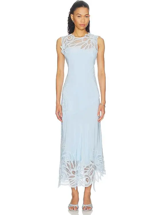 Ulla Johnson Idra Lace Applique Dress - Adriatic