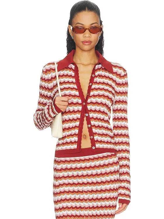 Ronny Kobo Gavin Knit Jacket - Rust Combo