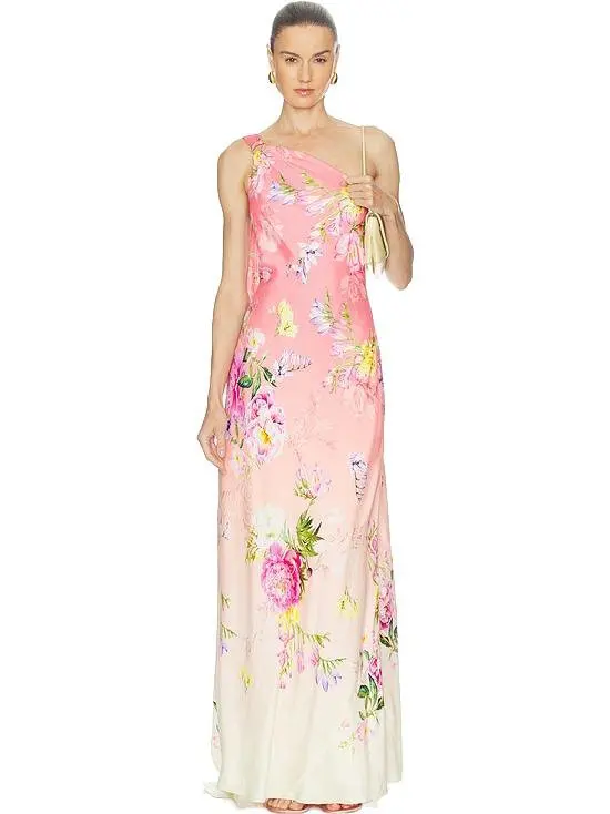 Hemant & Nandita One Shoulder Sash Dress - Multi