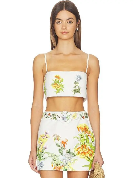 Hemant & Nandita Embroidered Bustier Top - White