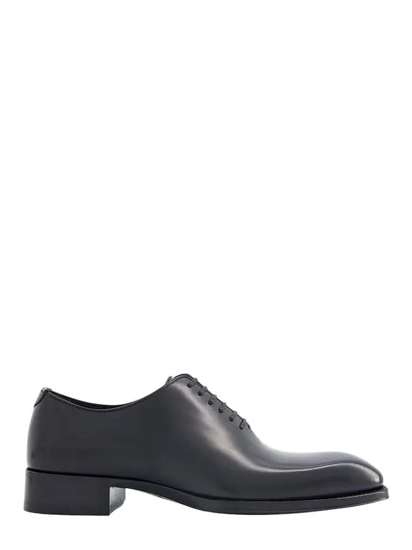 TOM FORD Elkan Lace-up Shoes In Burnished Leather - Black