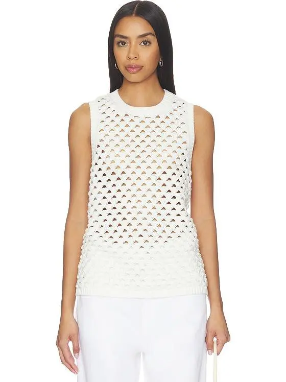 ALIGNE Jeanie Crochet Knitted Vest - White