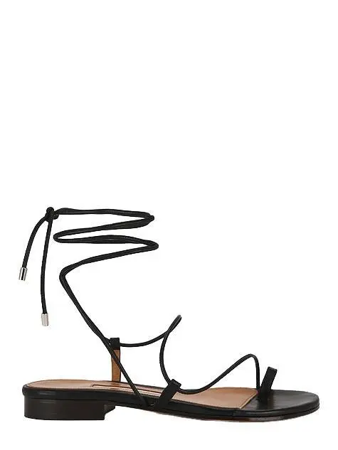 EMME PARSONS Susan Flat Sandal - Black Nappa