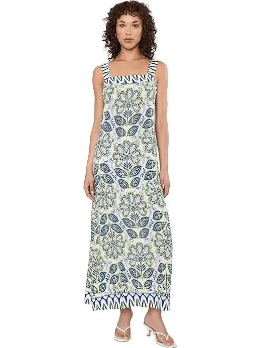 Vince Camuto Floral Print Maxi Dress - Blue