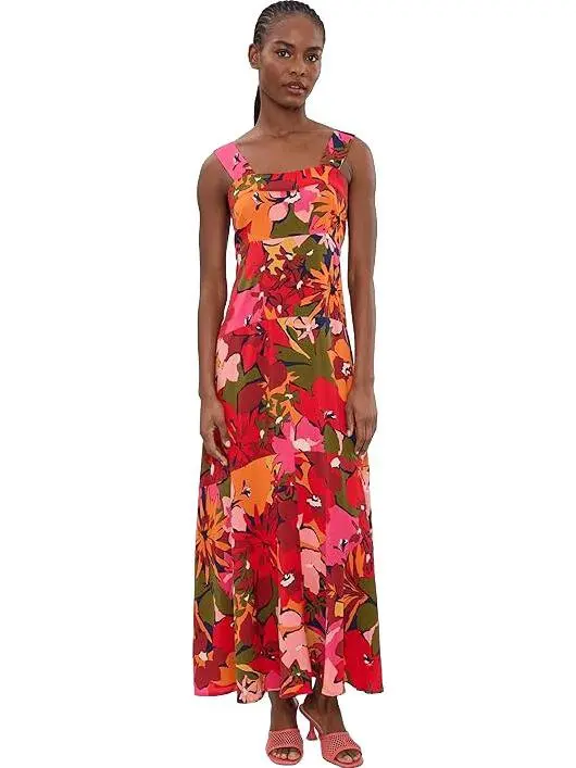 Vince Camuto Floral Print Maxi Dress - Red