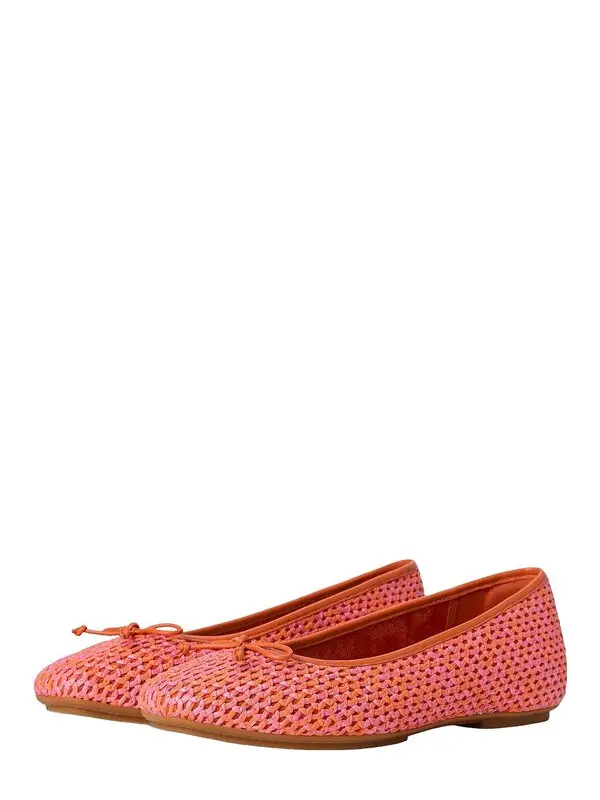Fitflop Delicato Bow Woven Ballet Flats - Pink