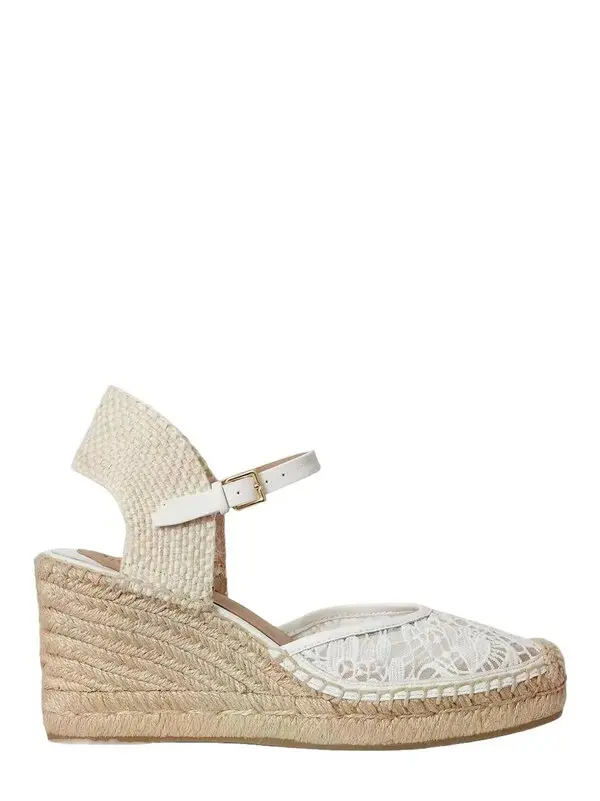 Ralph Lauren Robby Lace Wedge Espadrilles - White