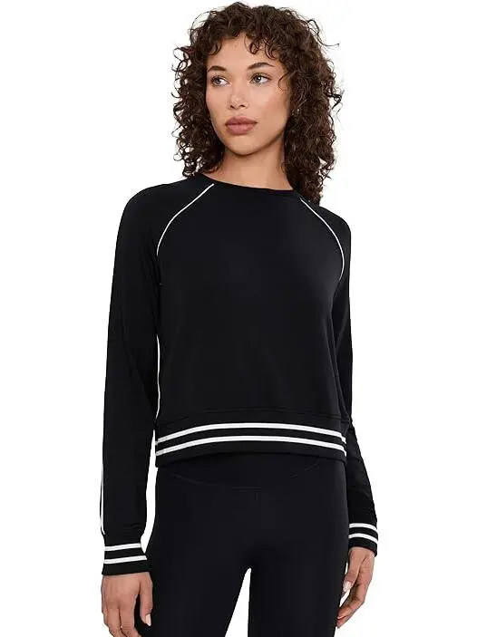 Splits59 Brooks Fleece Sweatshirt With Stripe - Black