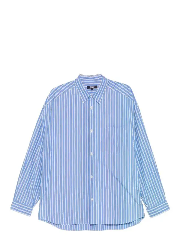 Comme Des Garçons Striped Cotton Shirt - Blue
