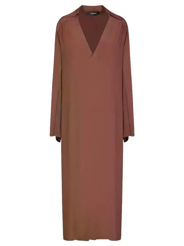 Federica Tosi V-neck Kaftan Dress - Brown