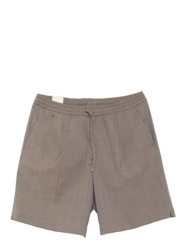 BRIGLIA 1949 Pleated Drawstring Shorts - Brown