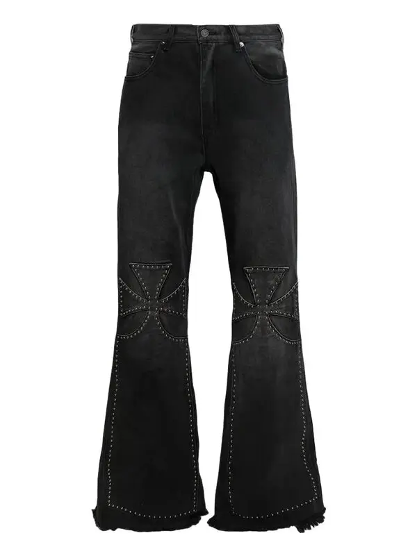 SEKRIT Chopper Studded Carpenter Jeans - Black