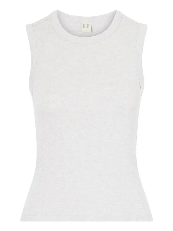 FLORE FLORE Esme Ribbed Organic Cotton-jersey Tank - Gray